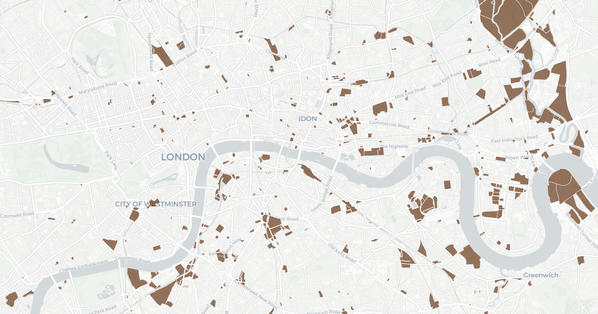 London Brownfield Land (2009-10) - Data from GLA