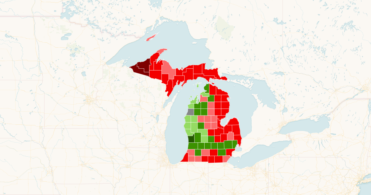 Michigan census: Population change 2010-20